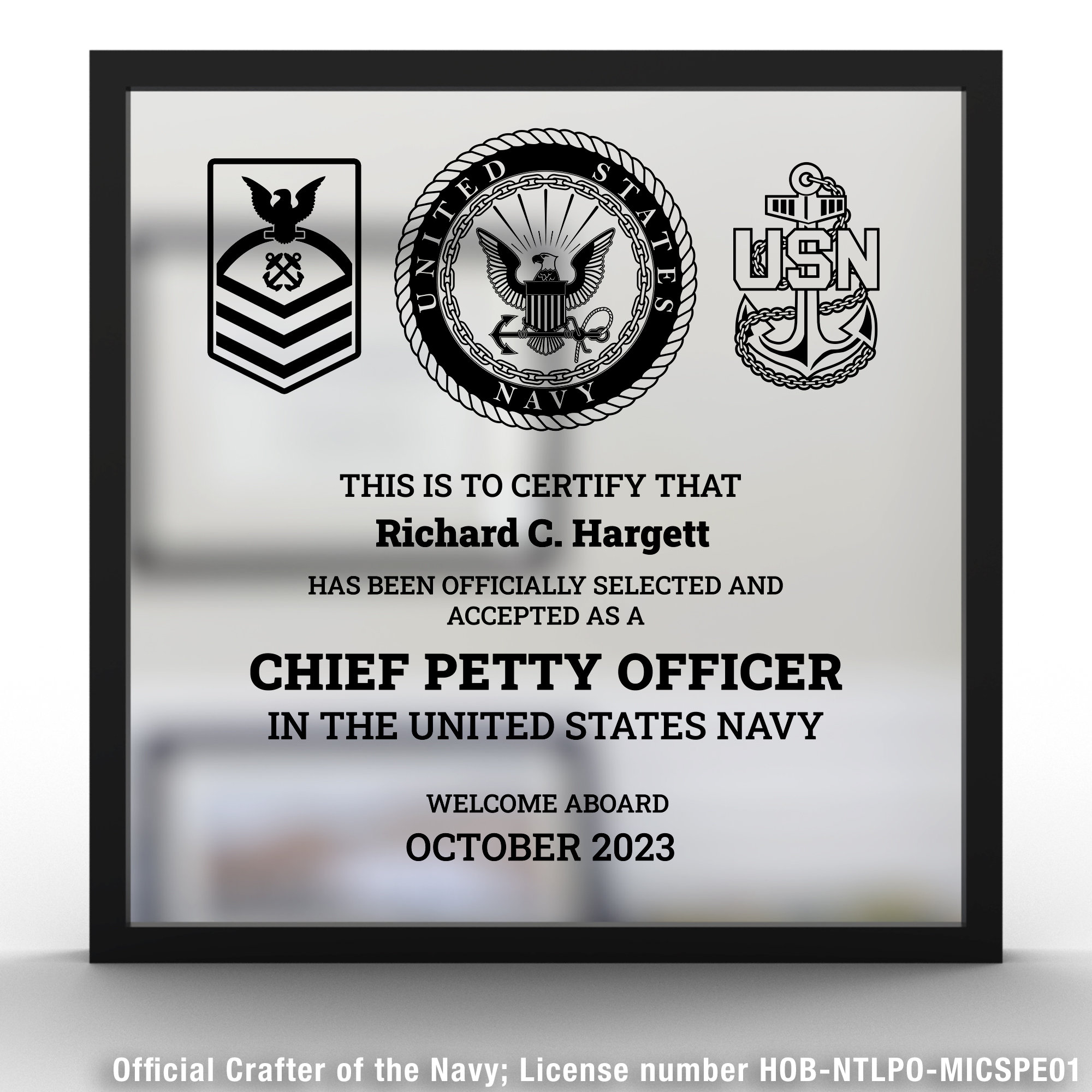 Navy Chief Appreciation Plaque: Military Award & Retirement Gift for ...