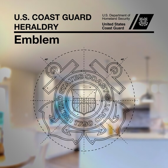 USCG Heraldry Emblem Laser Engraved Framed Mirror. Excellent - Etsy