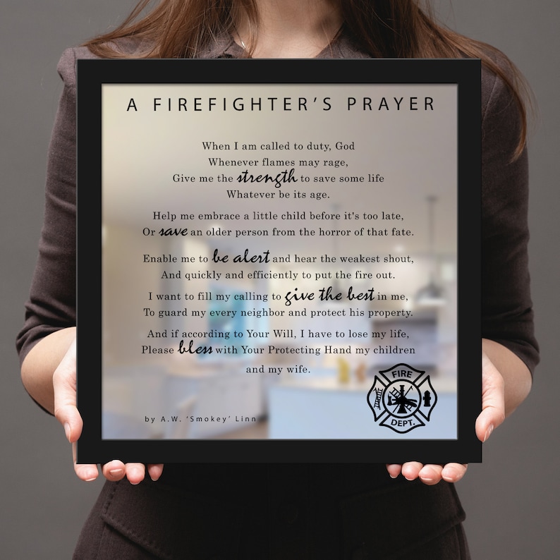 Firefighter's Prayer Mirror Plaque Unique Gift for Retirement or Thank ...