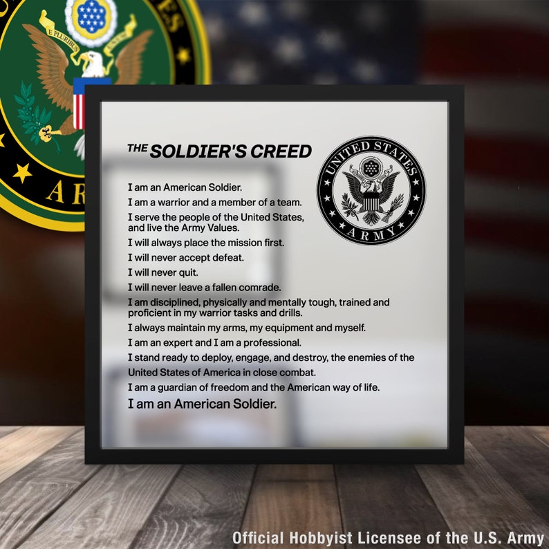 Soldier's Creed Mirror Plaque. US Army Retirement & Promotion Gift ...
