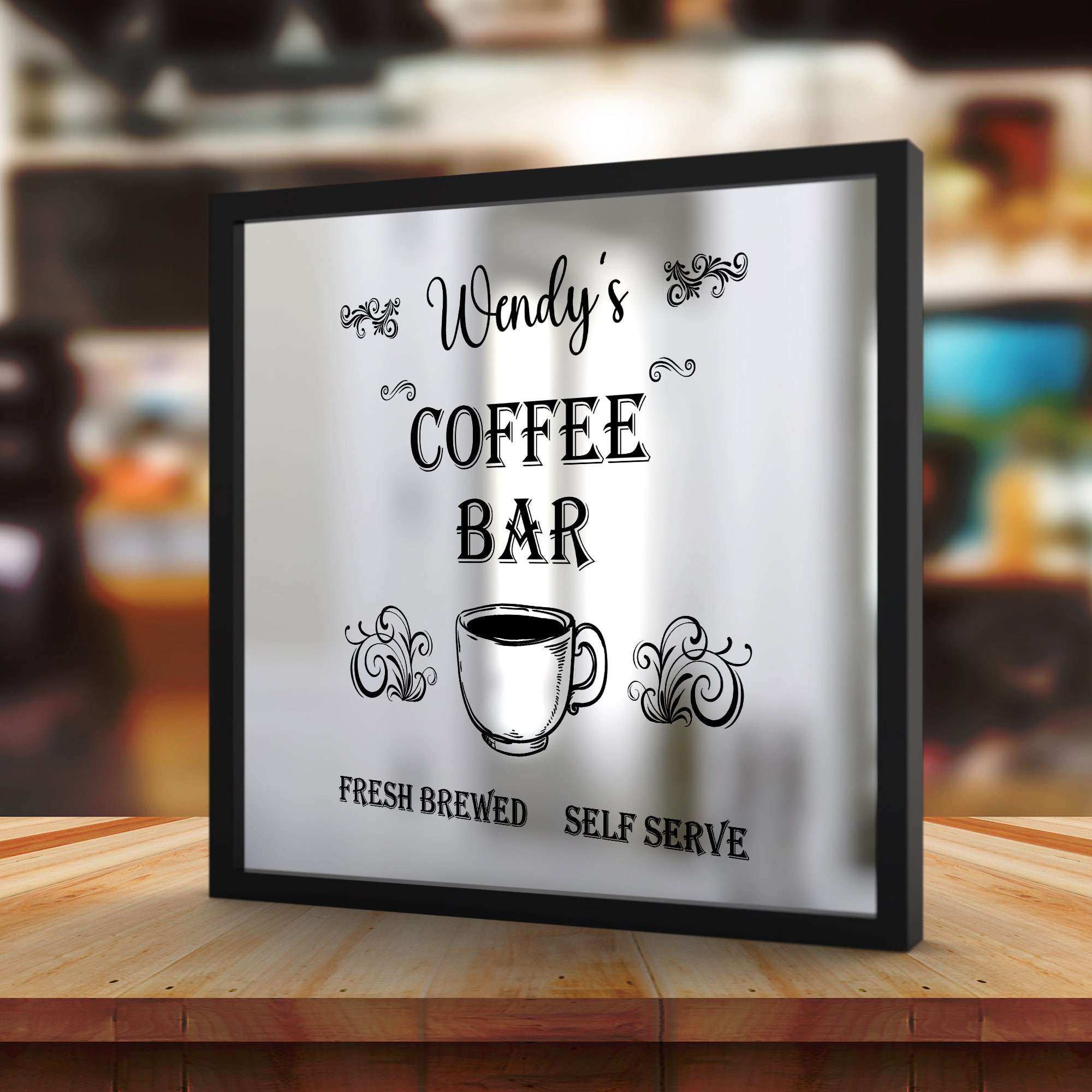 Personalized Coffee Sign Custom Mirror: Personalize Your - Etsy