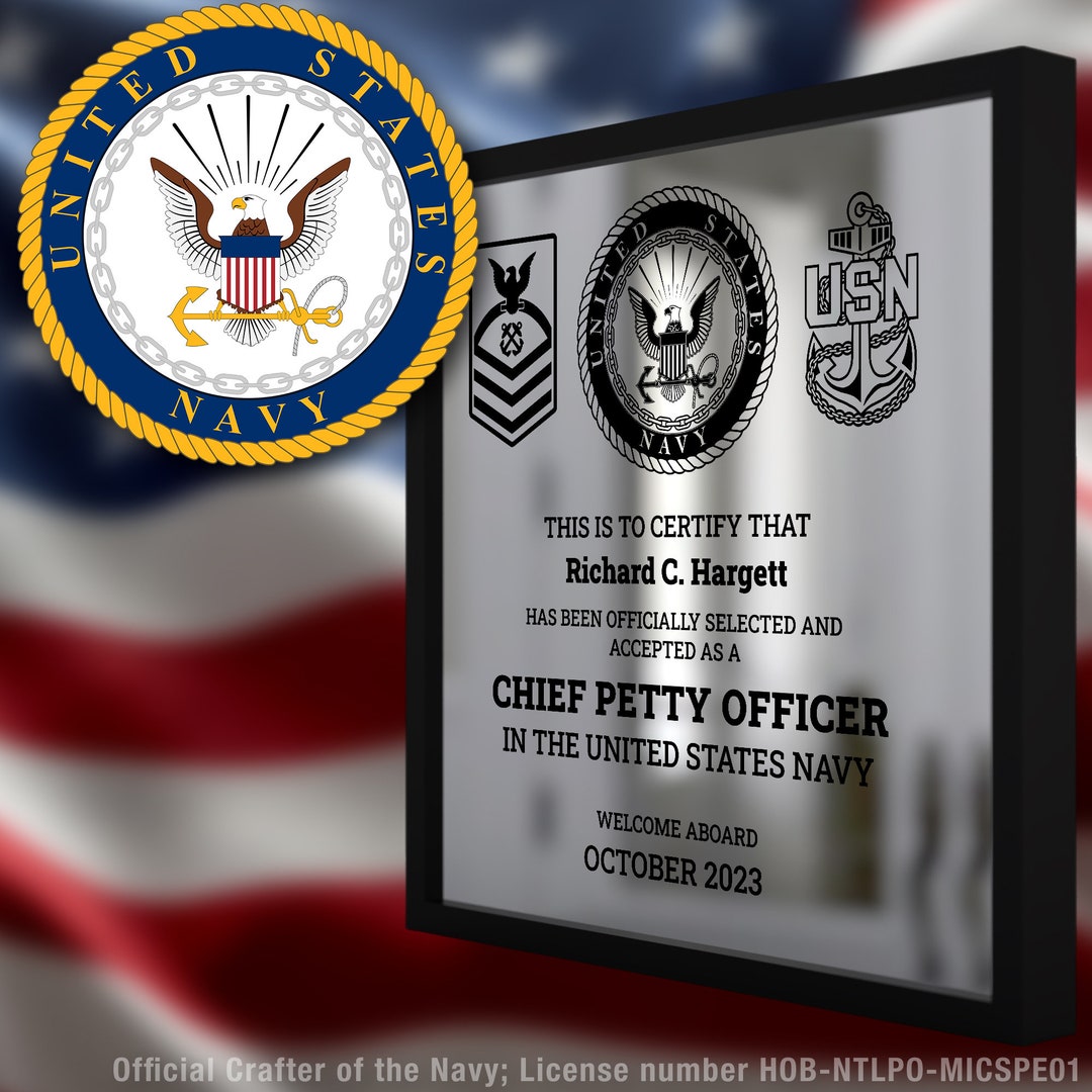 Laser Engraved Navy Chief CPO Appreciation Plaque: Military - Etsy