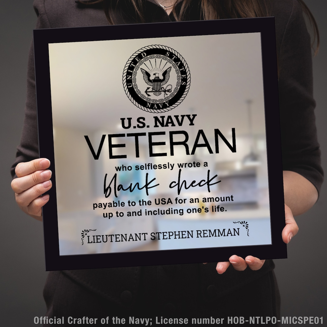 U.S. Navy "blank Check" Plaque | Personalized Plaque | Military Plaque ...
