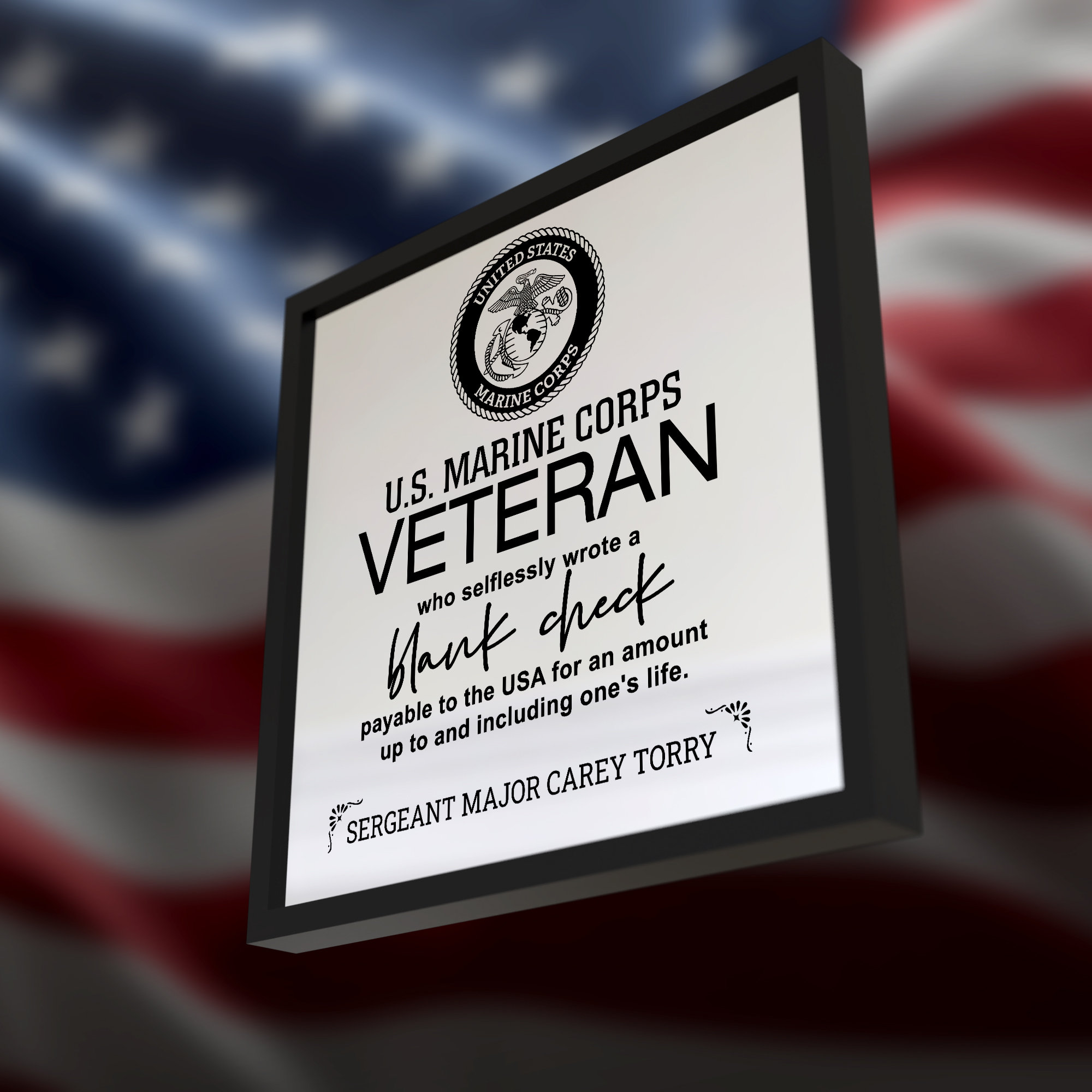 Blank Check Custom Military Retirement Plaque: Personalized Marine ...