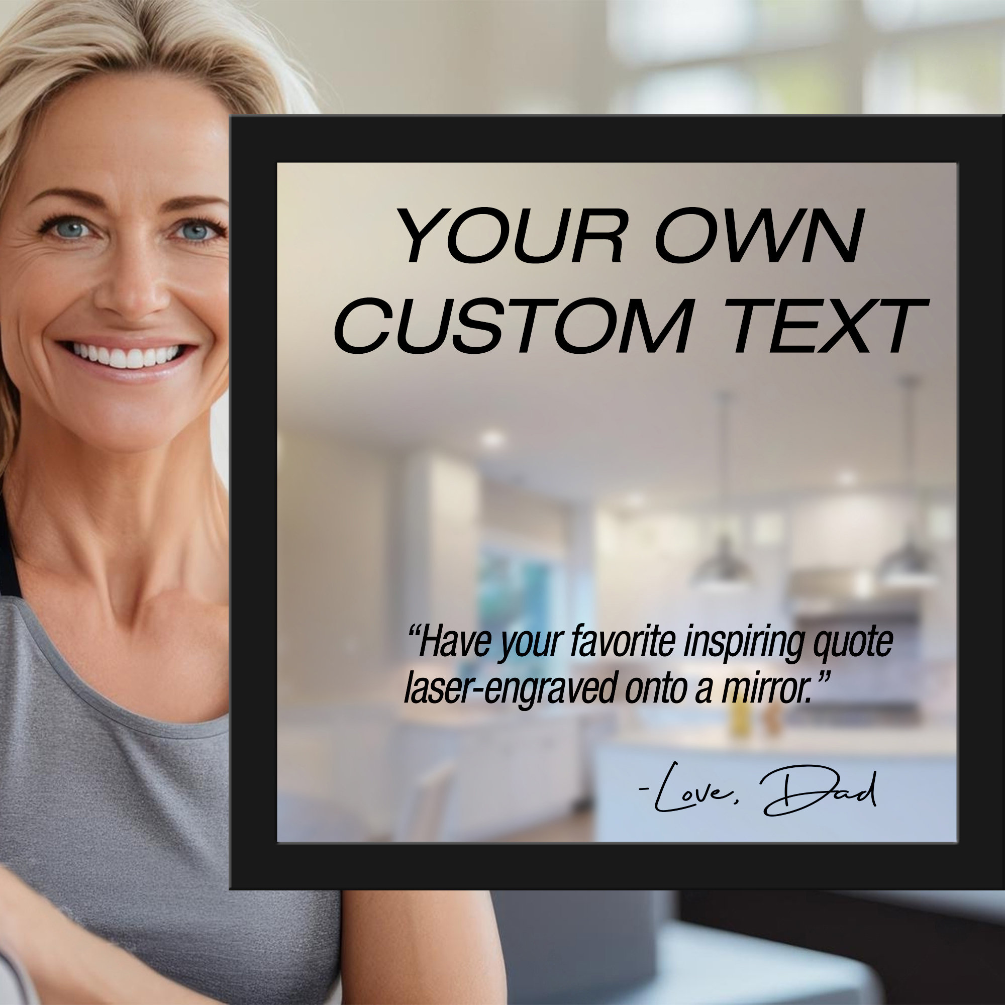 100% Custom Laser Engraved Bespoke Mirror A Custom Quote Framed That ...