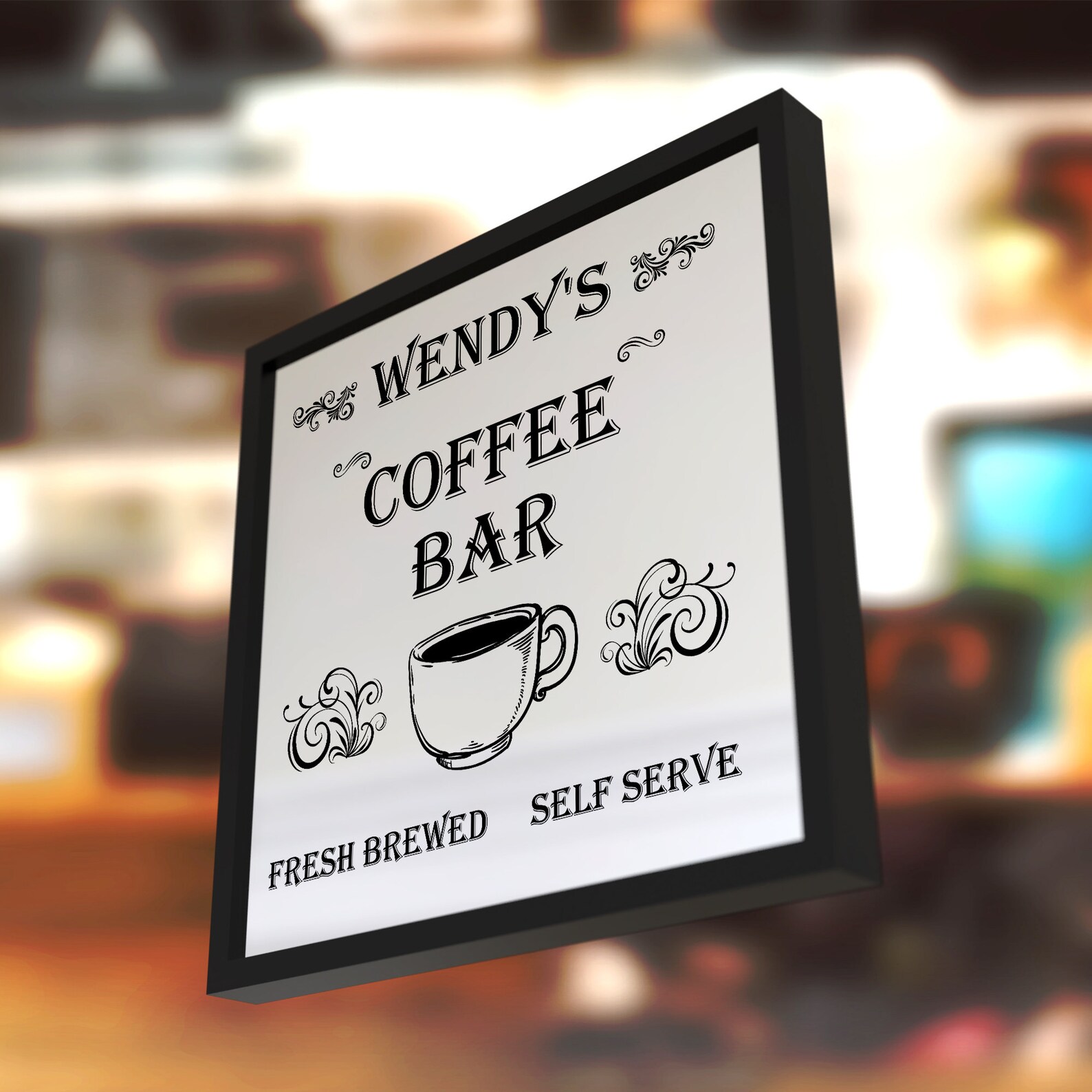 Personalized Coffee Sign Custom Mirror: Personalize Your - Etsy