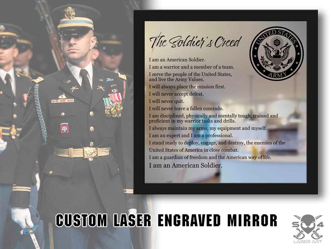 Soldier's Creed Mirror Plaque. US Army Laser Engraved - Etsy