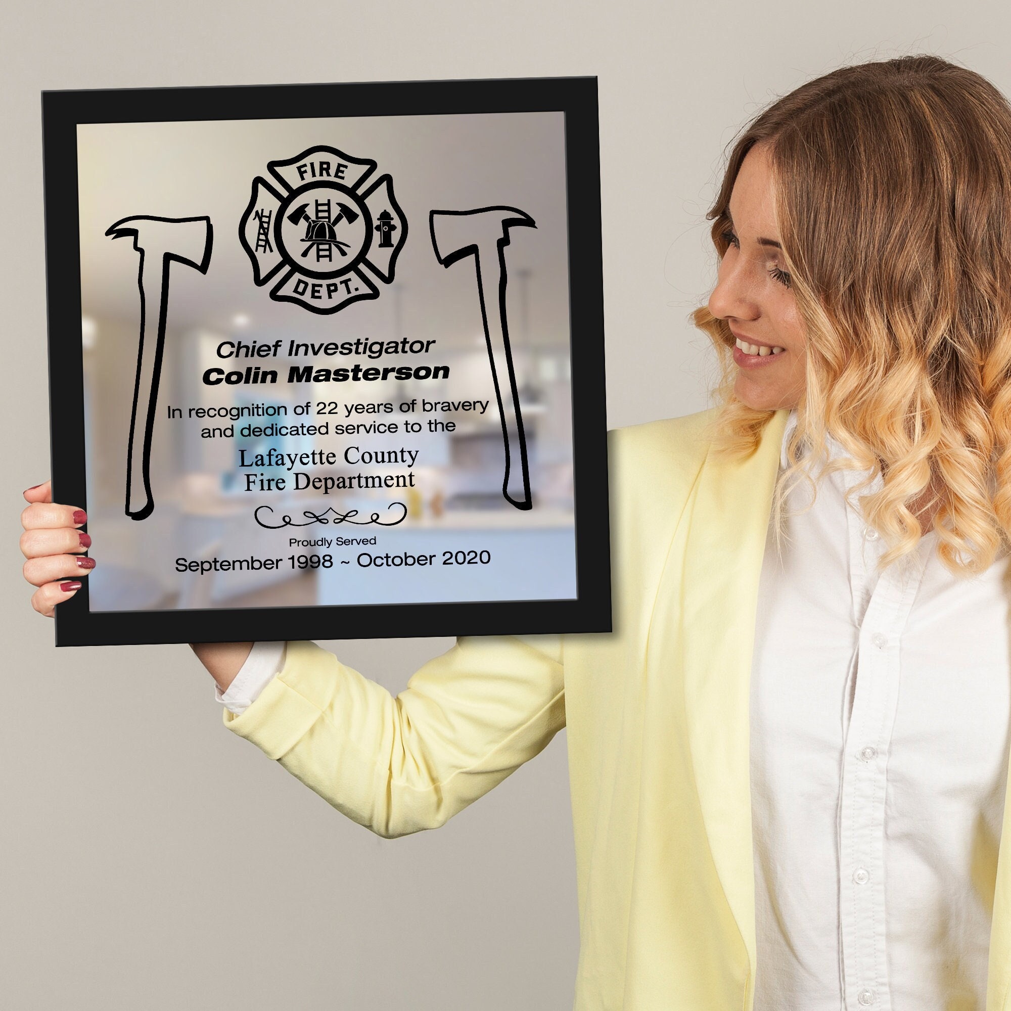 Firefighter Appreciation Plaque Custom Unique Thank You Gift ...