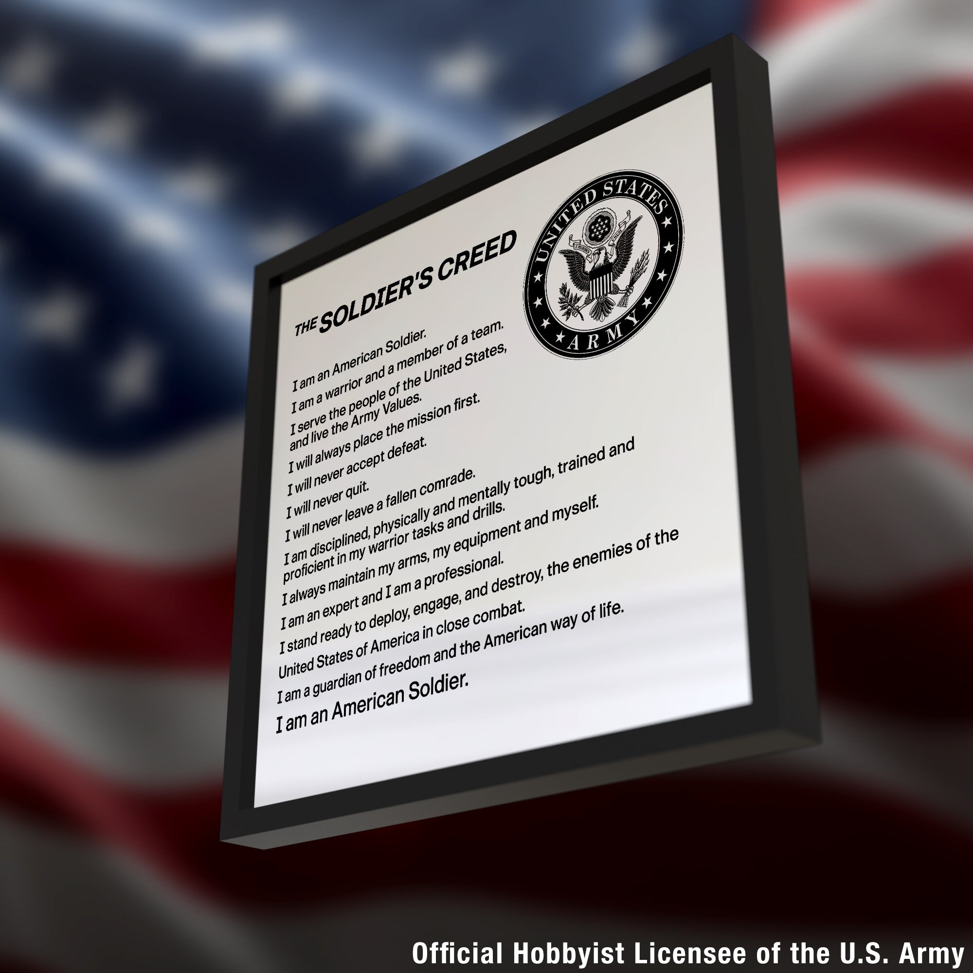 Soldier's Creed Mirror Plaque. US Army Retirement & Promotion Gift ...