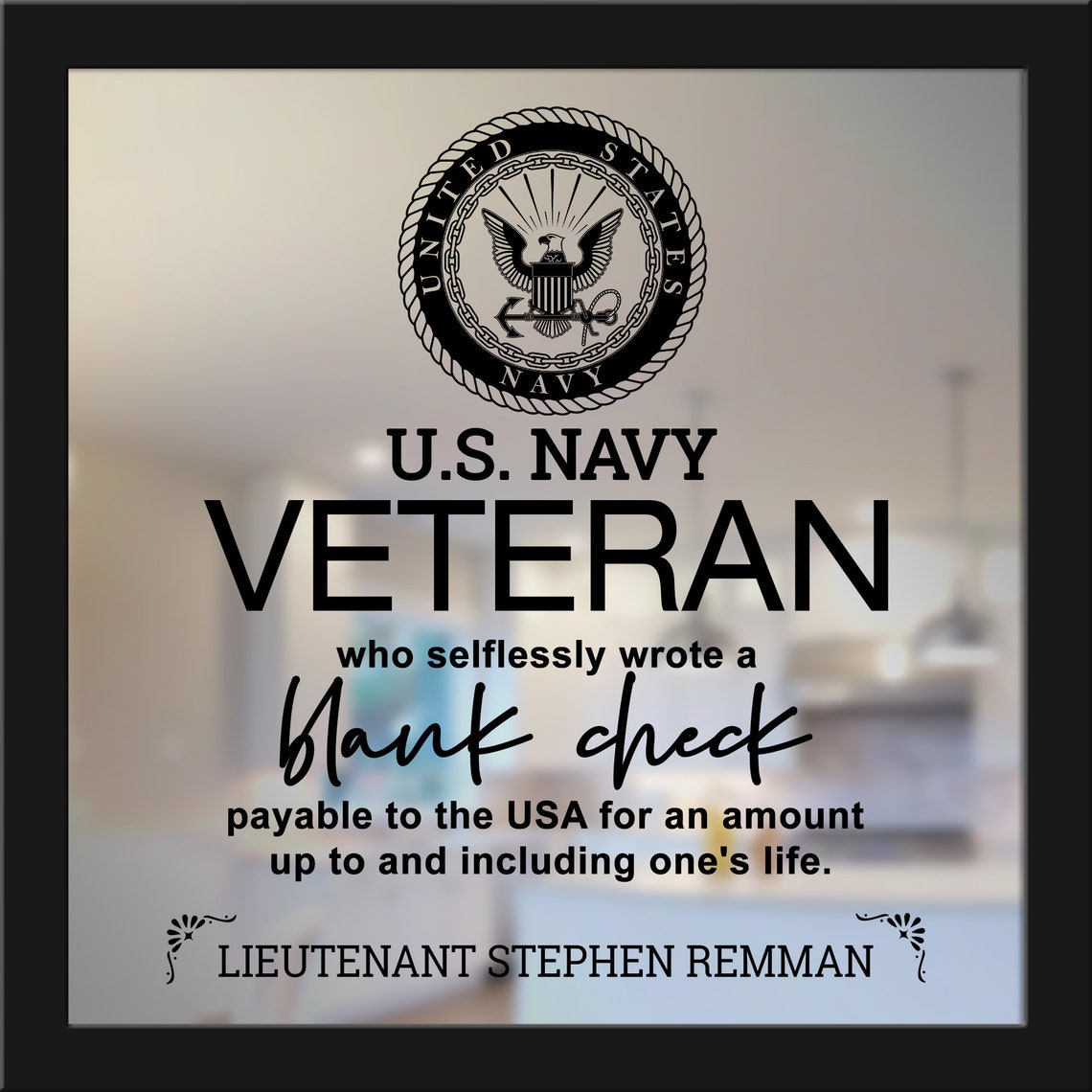 U.S. Navy blank Check Plaque Personalized Plaque - Etsy