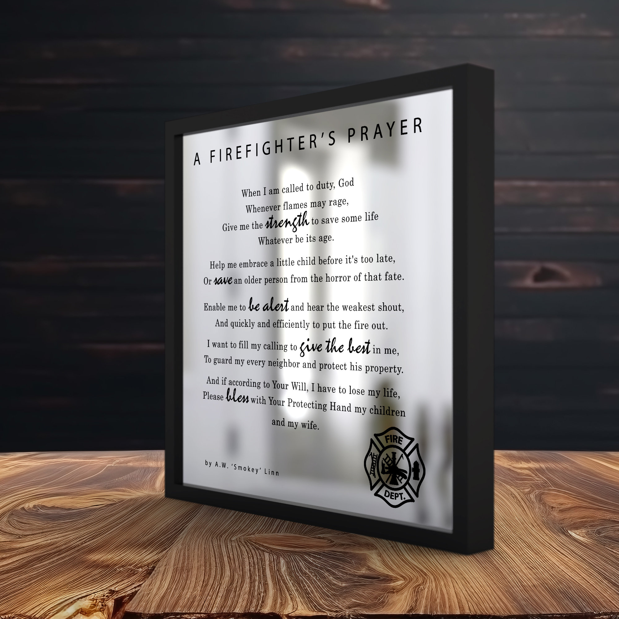 Firefighter Prayer Plaque