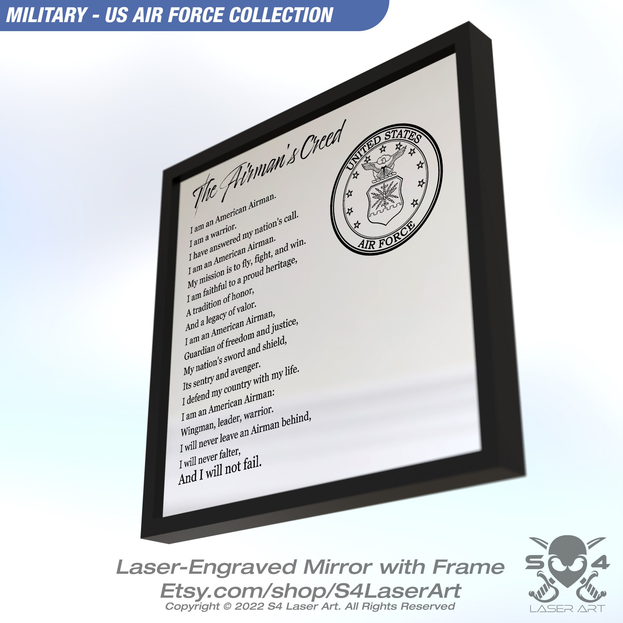 Airman's Creed Tribute Plaque Laser Engraved Mirror - Etsy