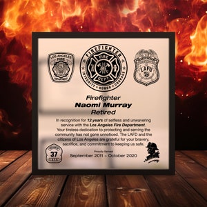 Firefighter Plaque | Custom Engraved Recognition Award or Memorial ...
