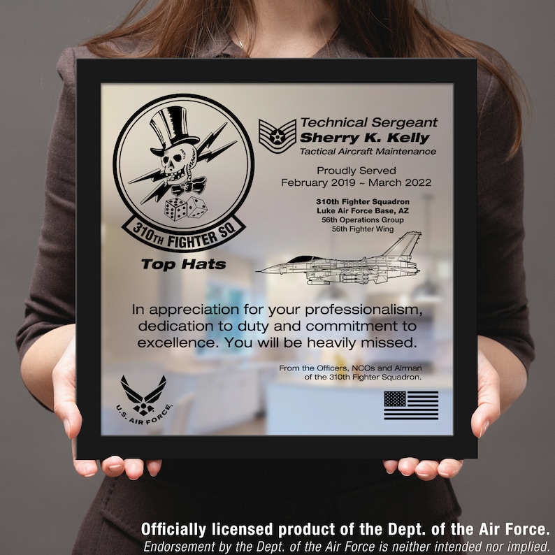 Official USAF PCS Plaque. Custom Air Force Award Plaque & Military Gift ...