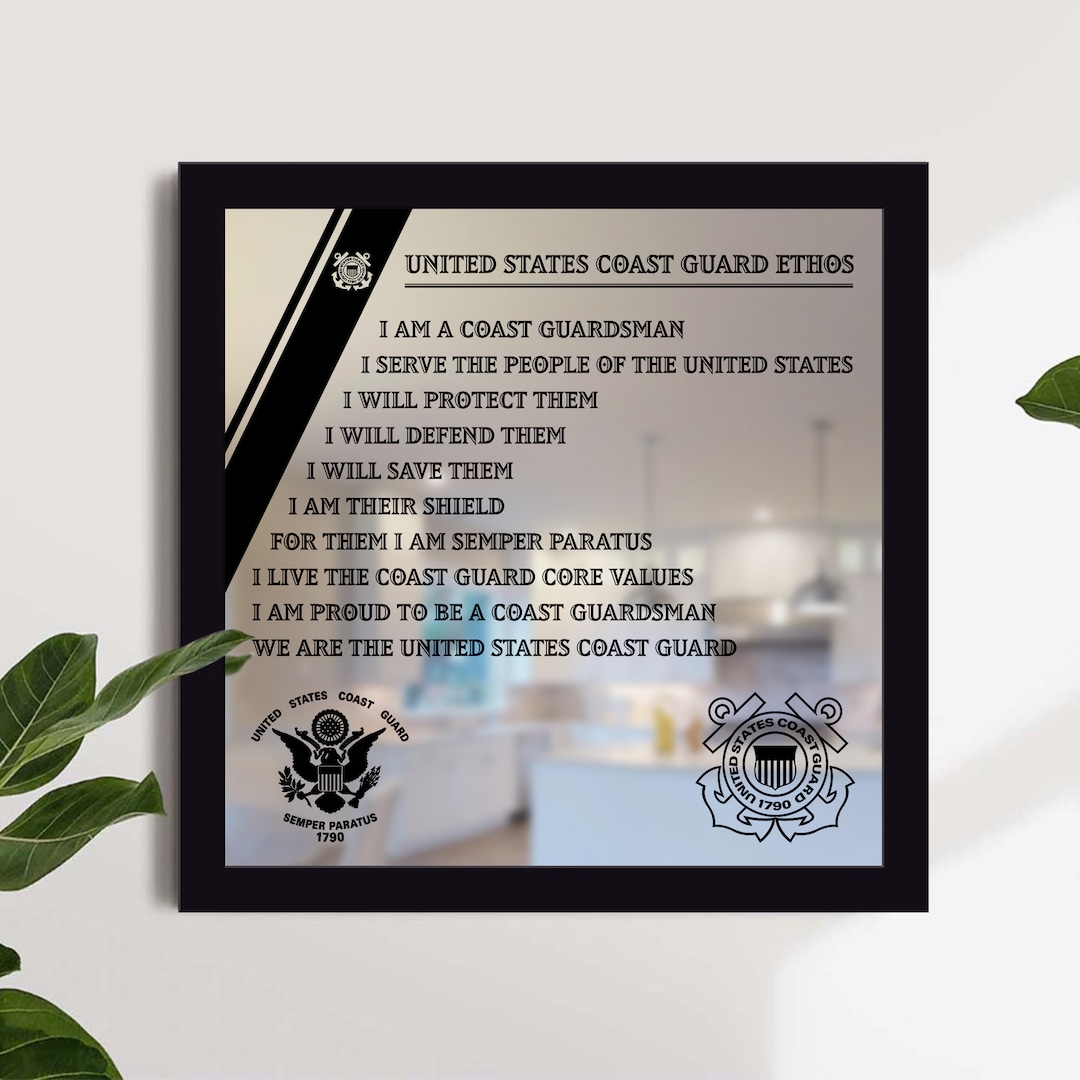 Coast Guard Ethos Plaque: A Military Gift or Commissioning Gift - Etsy