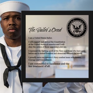 US Navy Sailor's Creed Tribute - Laser Engraved Mirror Plaque - Etsy