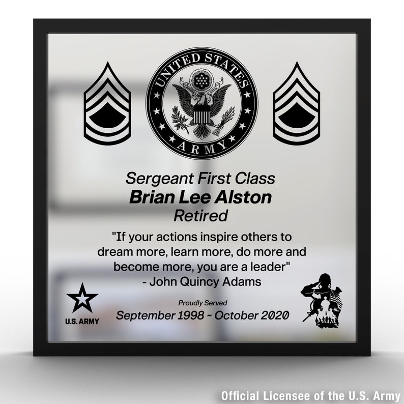 Custom Army Retirement Mirror Plaque: Military Appreciation Gift - Etsy