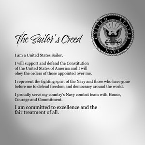 US Navy Sailor's Creed Tribute Laser Engraved Mirror - Etsy