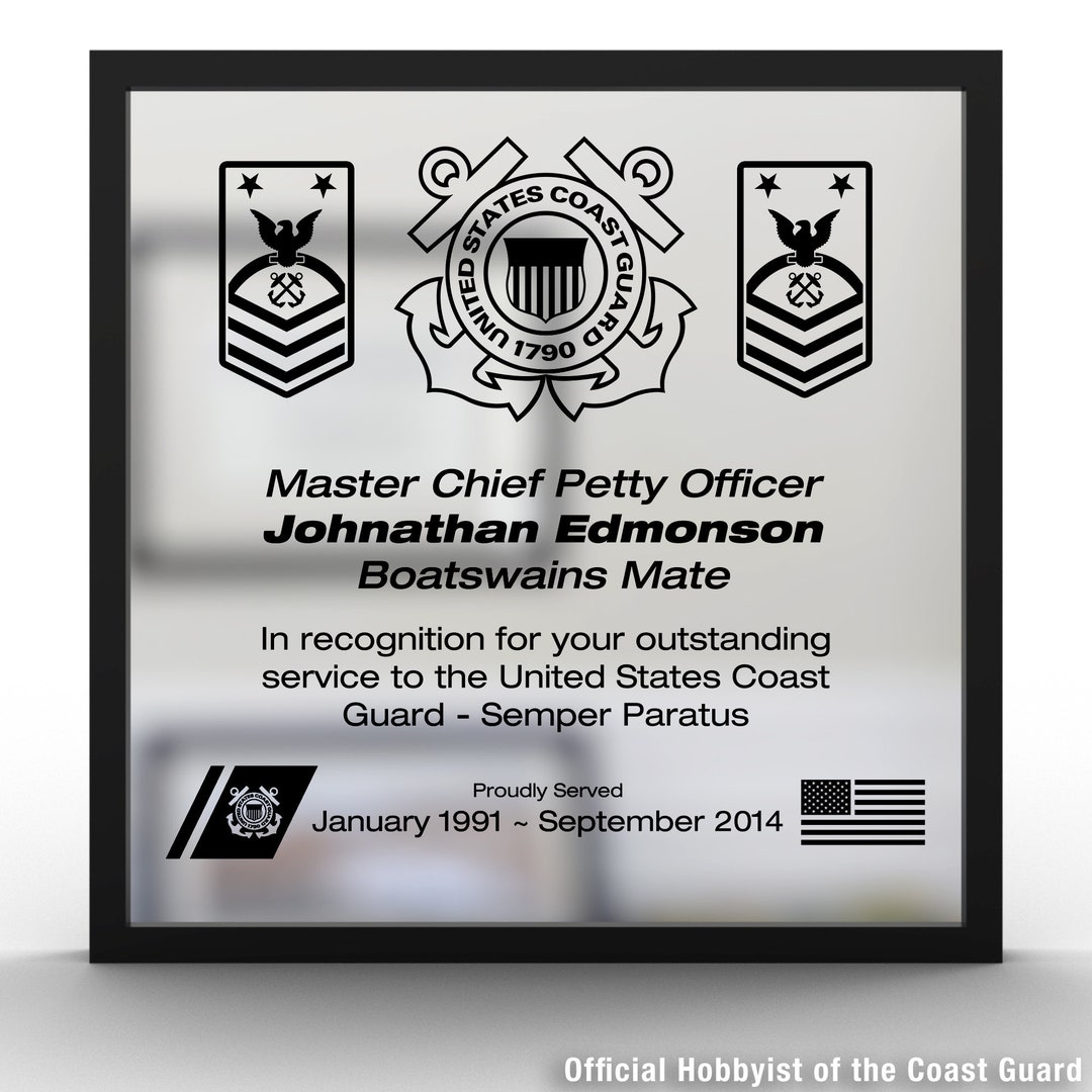 Personalized USCG Retirement Mirror Plaque - Coast Guard Gift - Etsy
