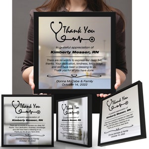 Personalized Nurse Appreciation Plaque: Customized Nurse Thank You Gift ...