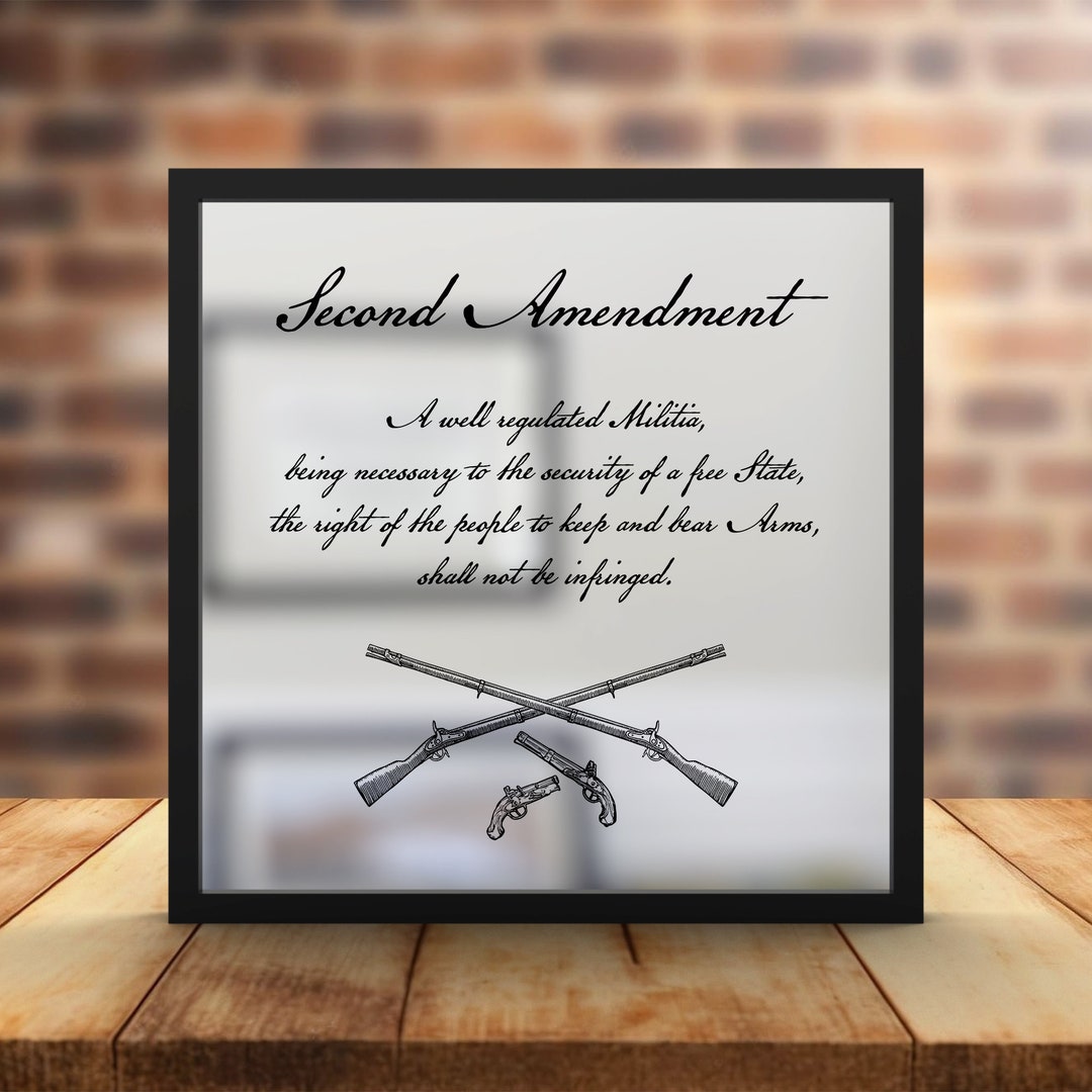 Laser-engraved 2nd Amendment Framed Mirror - Right to Bare Arms ...
