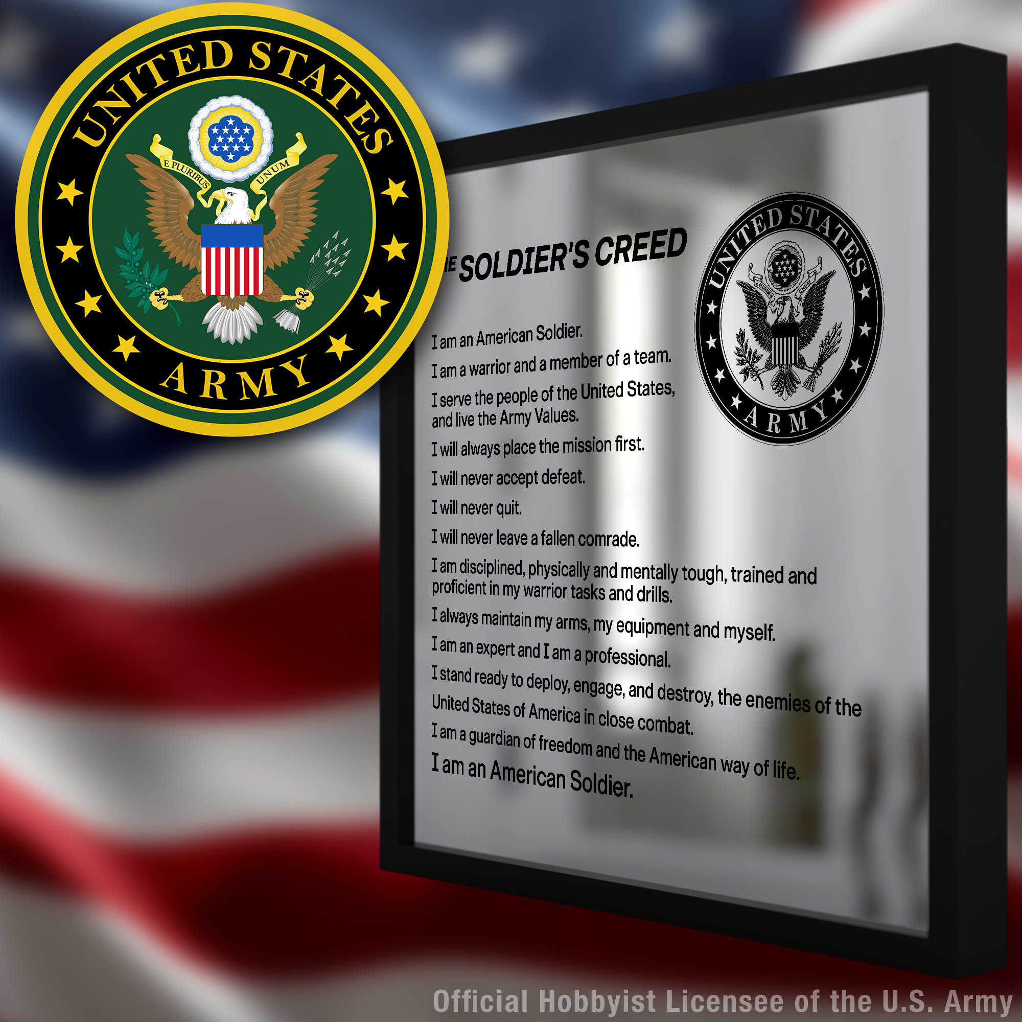 Soldier's Creed Mirror Plaque. US Army Retirement & Promotion Gift ...