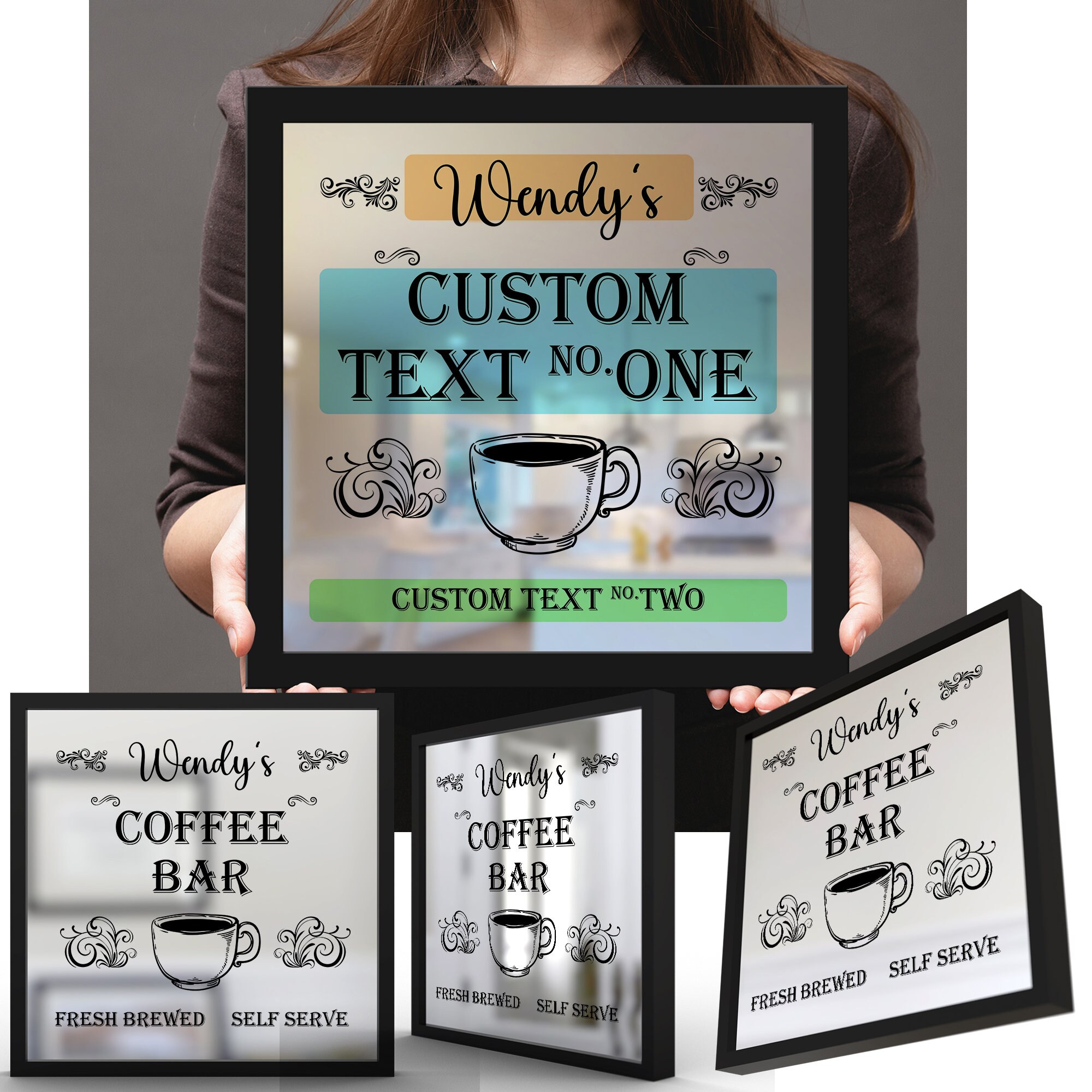 Personalized Coffee Bar Mirror Sign: Custom Kitchen Decor - Etsy