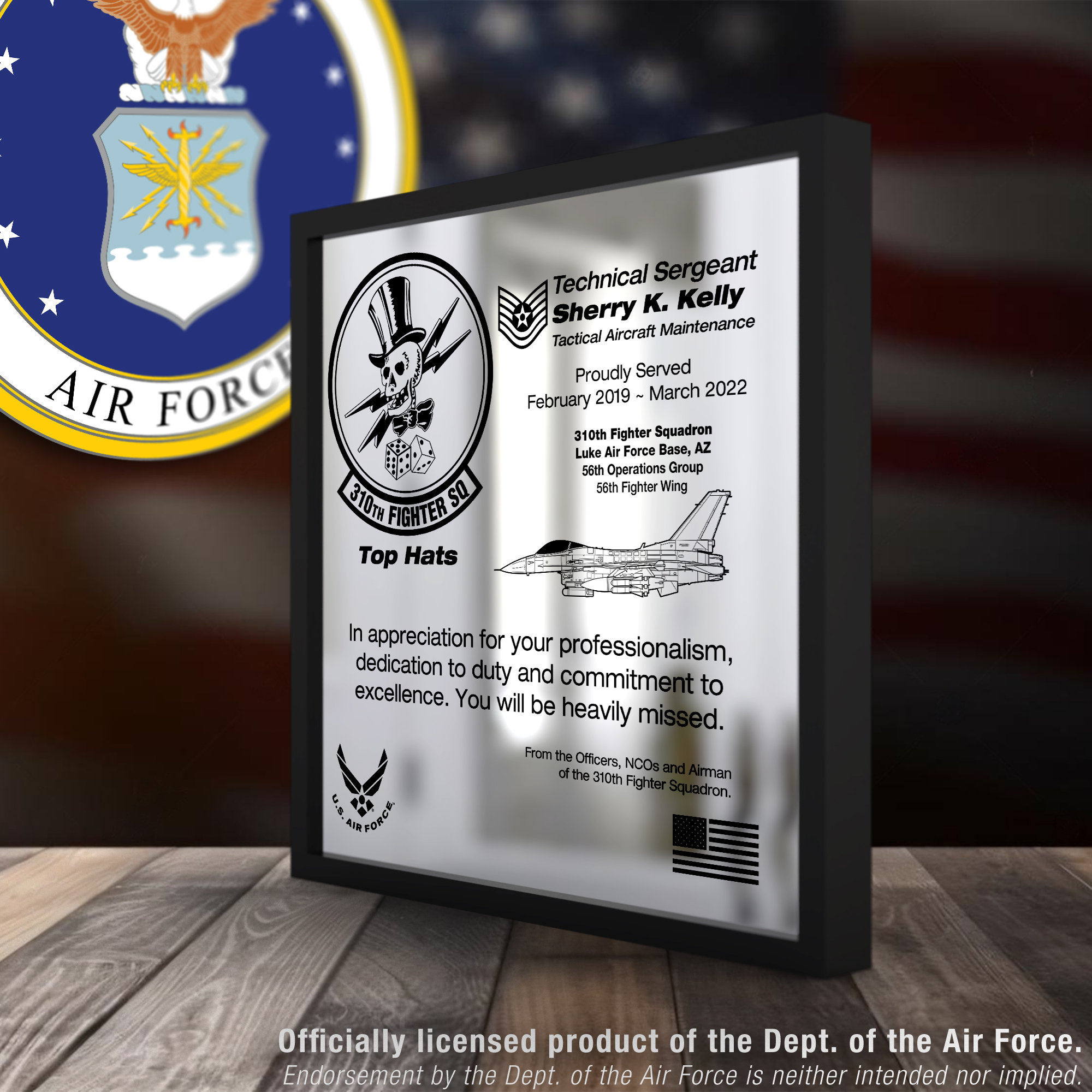 Official USAF PCS Plaque. Custom Air Force Award Plaque & Military Gift ...