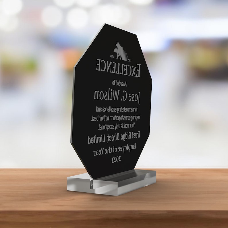 Employee Thank You Plaque Bespoke Desktop Award Uniquely Personalized ...