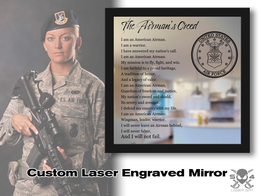 Airman's Creed Tribute Plaque - Laser Engraved Mirror Plaque for USAF ...