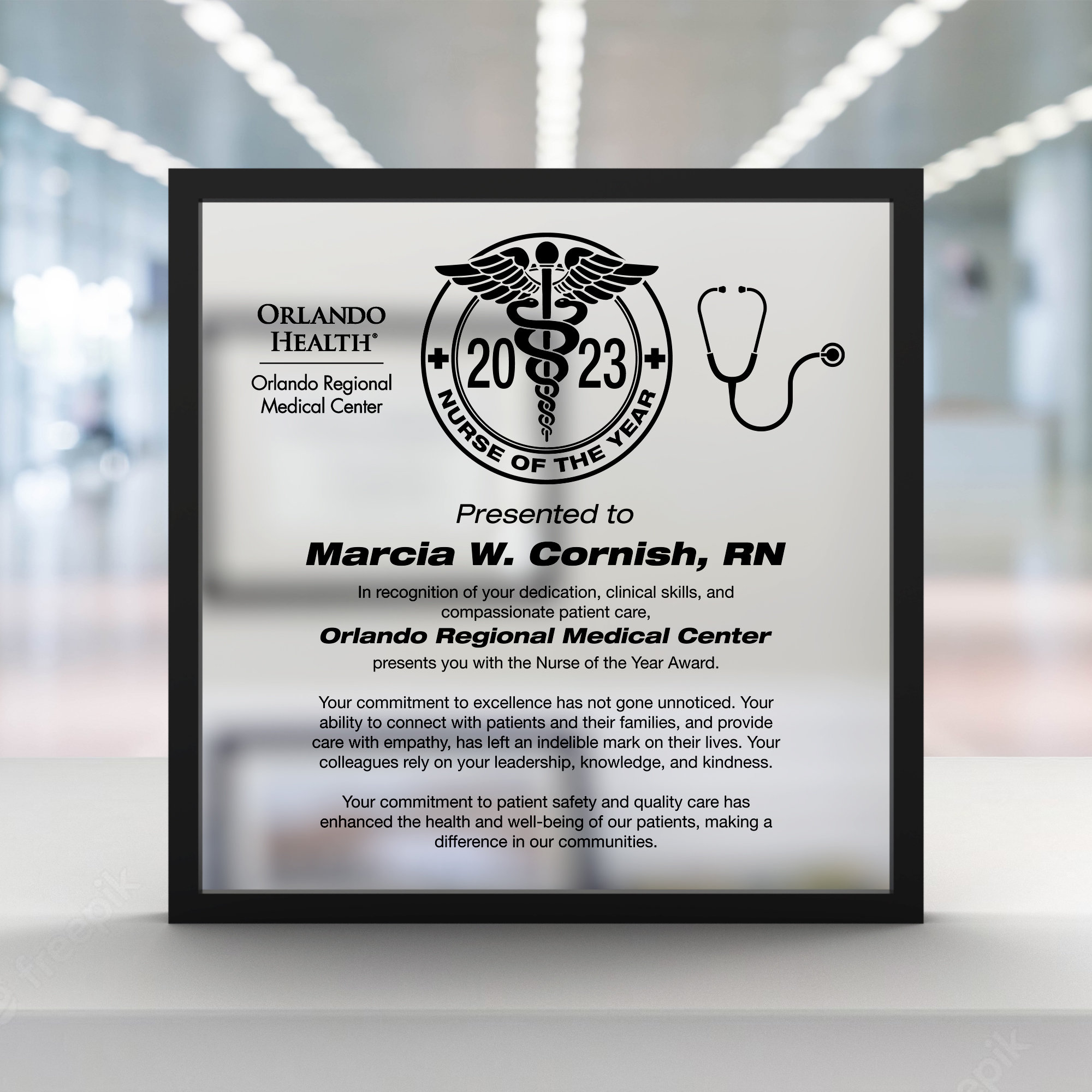 Nurse of the Year Award Personalized Nurse of the Year Nurse Present ...