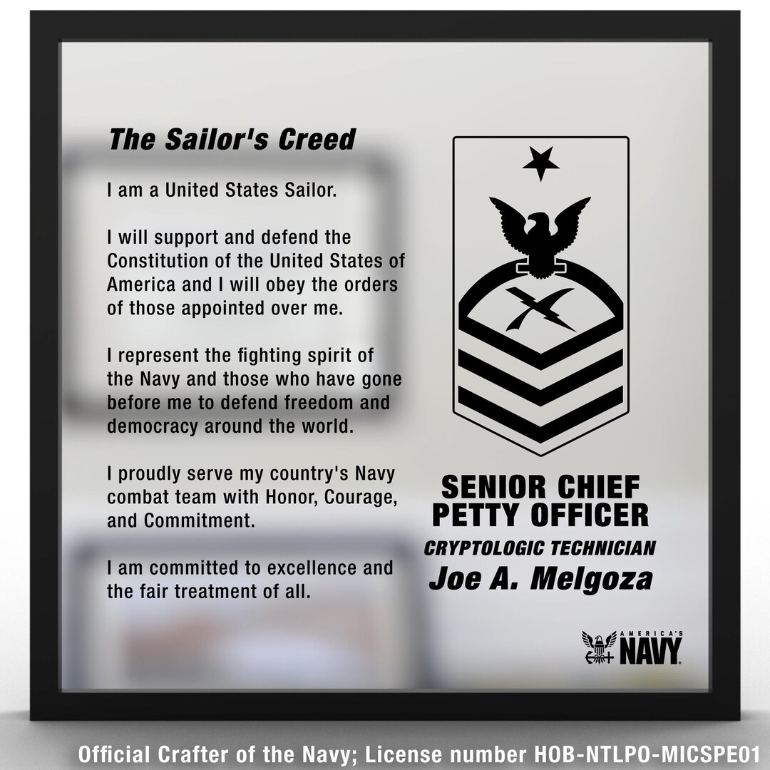 US Navy Sailor's Creed Personalized- Laser Engraved Mirror Plaque - Etsy