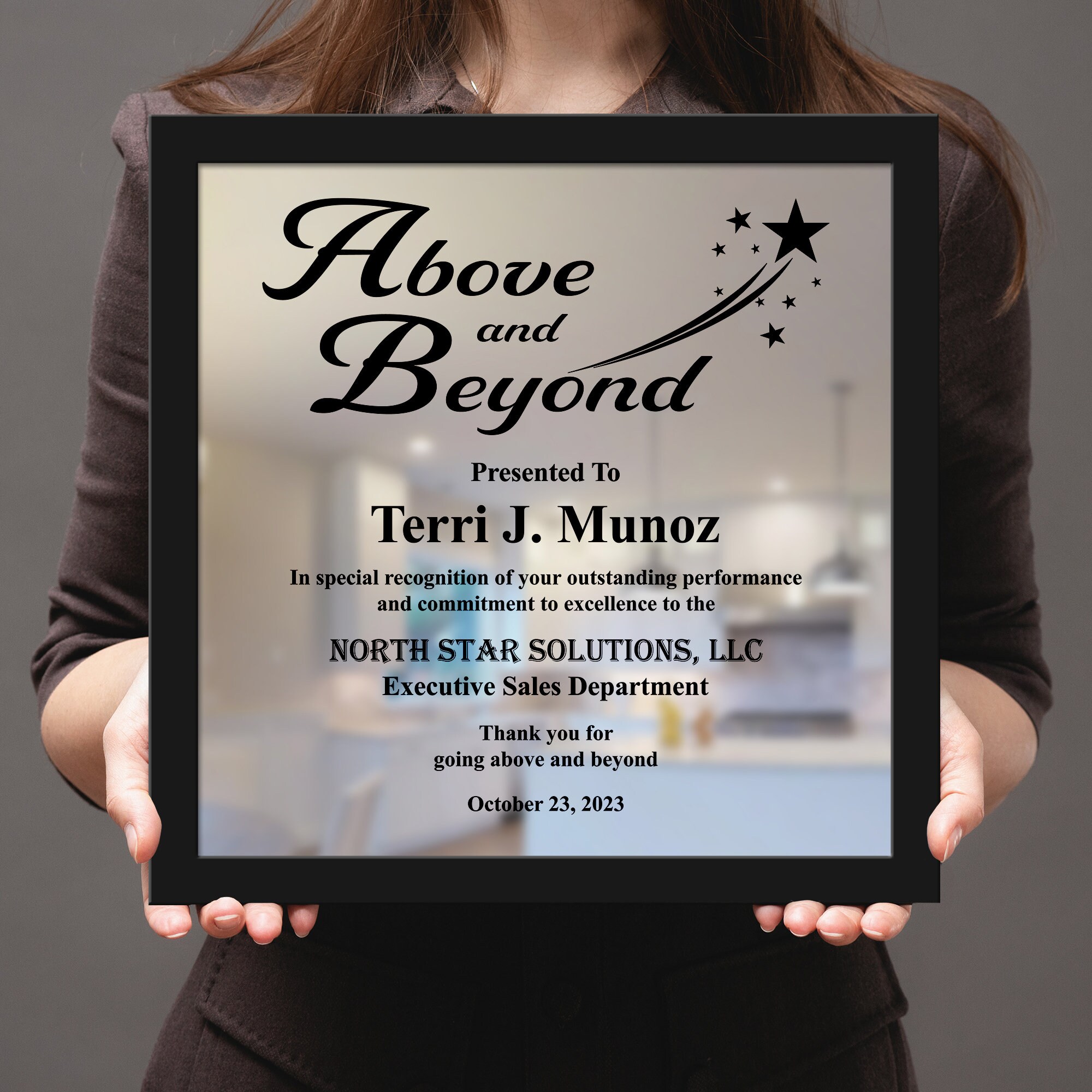 Custom Award Gift Plaque Employee Thank You Award: Personalized Mirror ...
