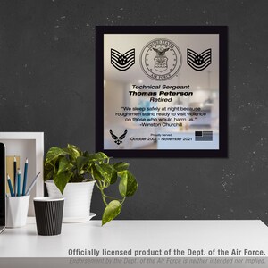 Air Force Appreciation Plaque | Custom Air Force Retirement Gift ...