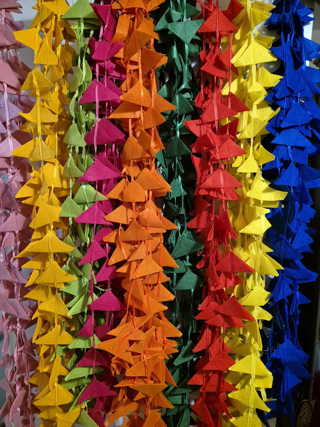10 X Decorative Wall Hanging, Triangle Felt Cloth Garlands for Diwali ...