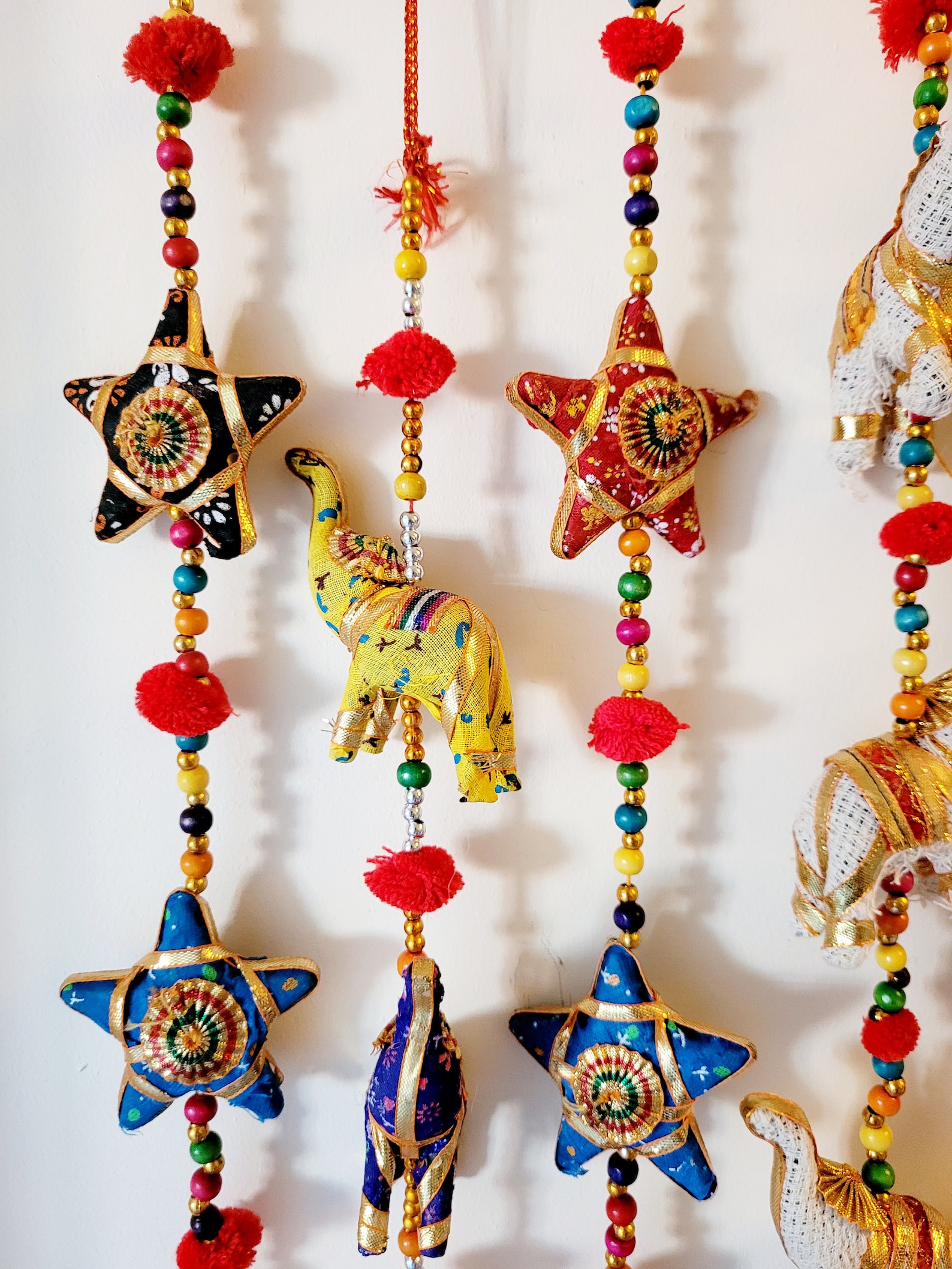 Handmade Rajasthani Strings Beaded Indian Wall Hangingbdecoration Door ...