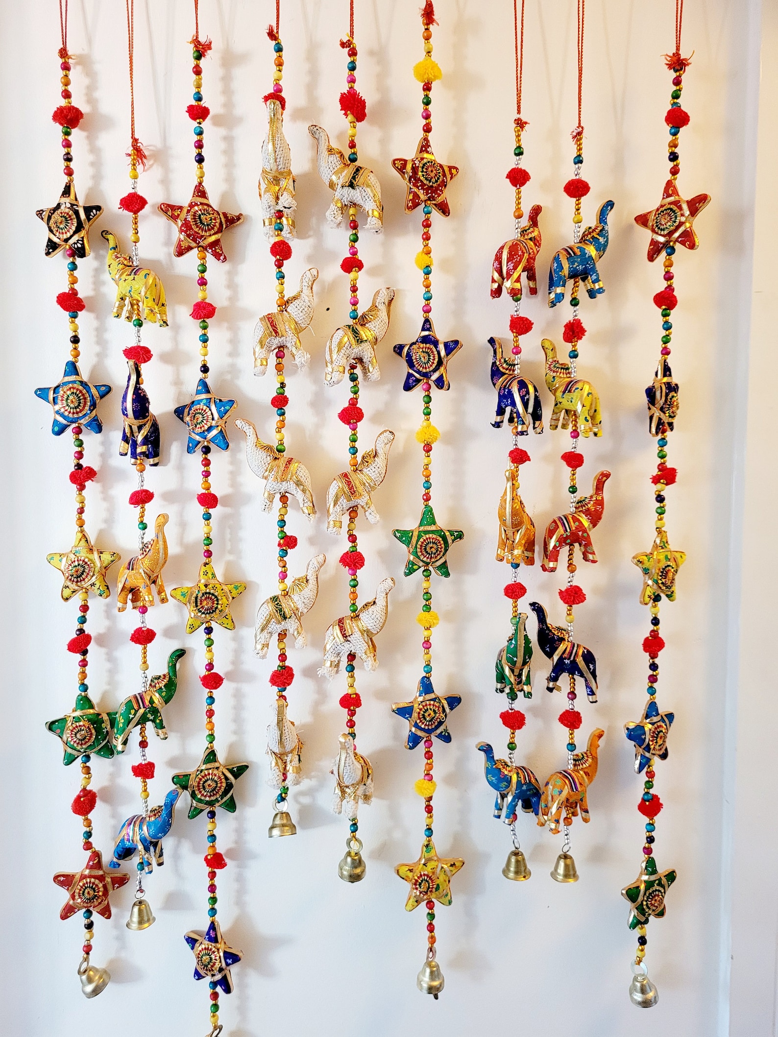 Handmade Rajasthani Strings Beaded Indian Wall Hangingbdecoration Door ...