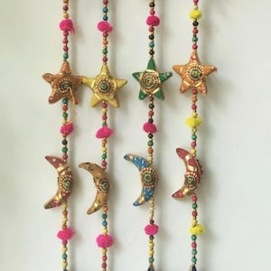 Handmade Rajasthani Strings Beaded Indian Wall Hanging Decoration Door ...