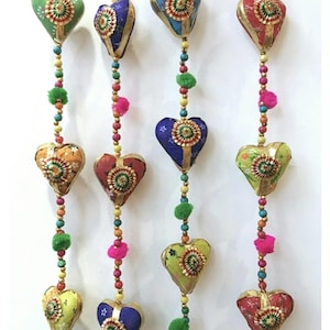 Handmade Rajasthani Strings Beaded Indian Wall Hanging Decoration Door ...