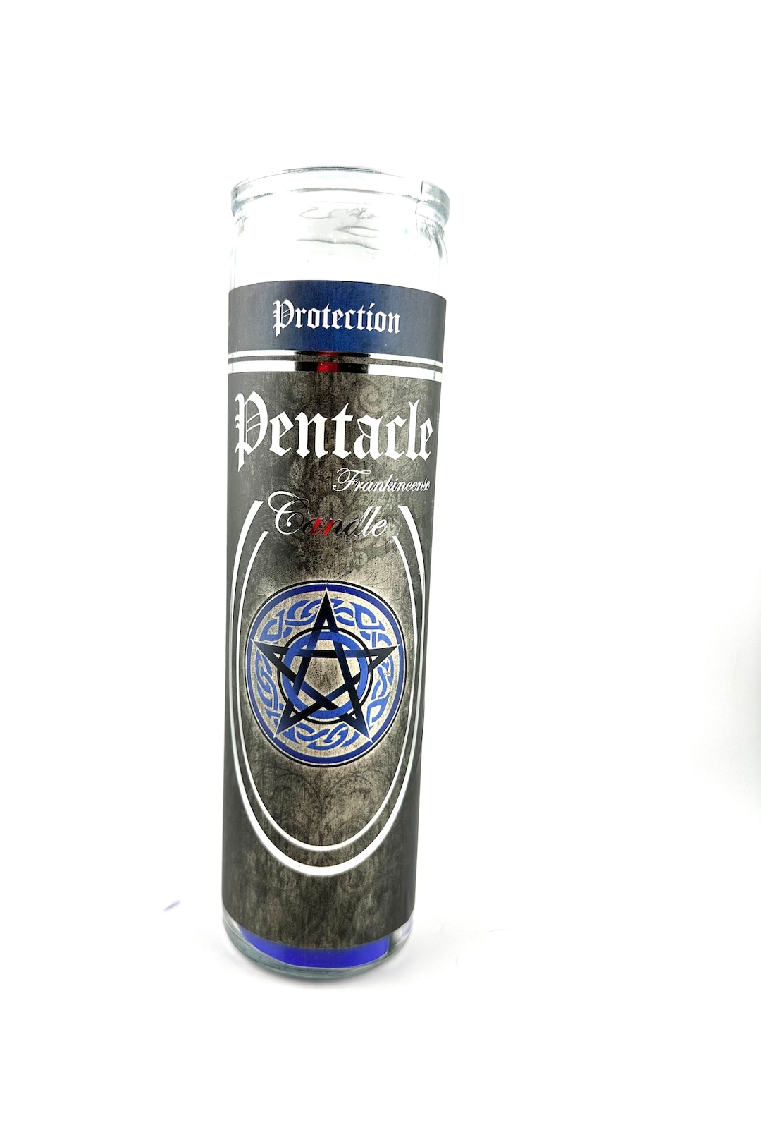 7 Day Glass Ritual Candle Pentacle Frankincense Blue - Etsy