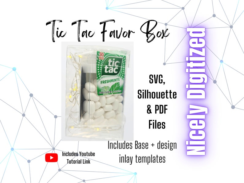 Tic Tac Favor Box Template: SVG, Silhouette, & PDF Files (digital ...