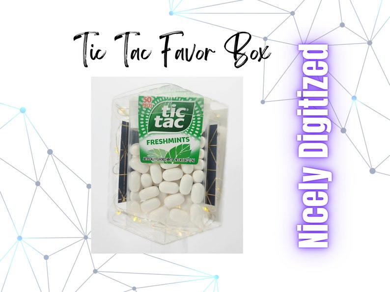 Tic Tac Favor Box Template: SVG, Silhouette, & PDF Files (digital ...
