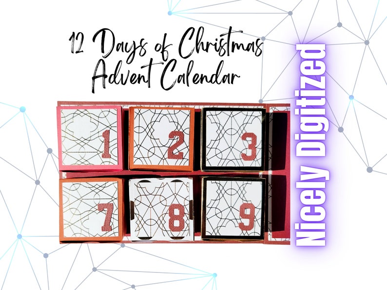 Advent Calendar Template, 12 Days of Christmas Advent Calendar, SVG ...
