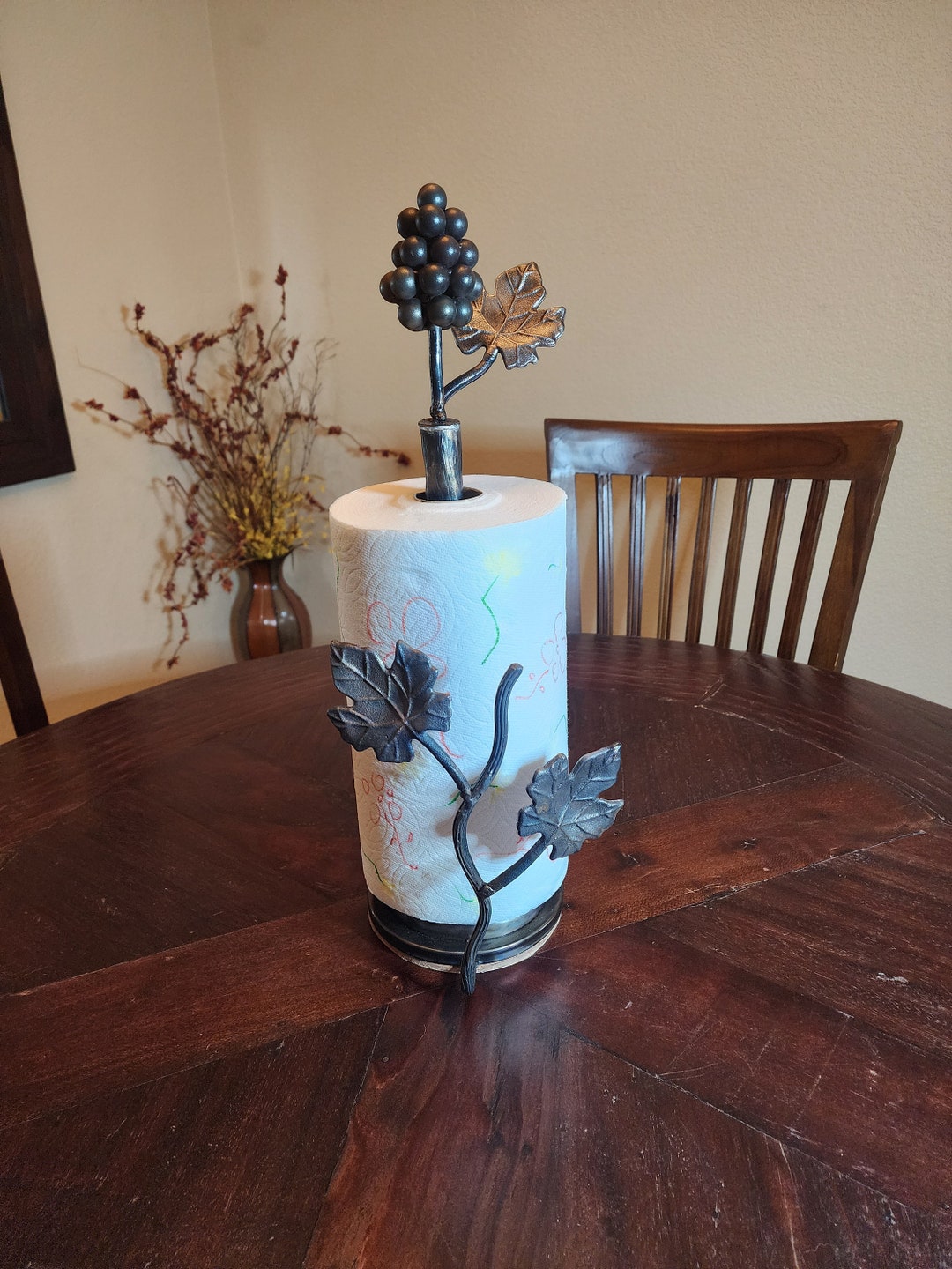 Wine Grape Vine Paper Towel Holder - Table or Counter Top - Etsy