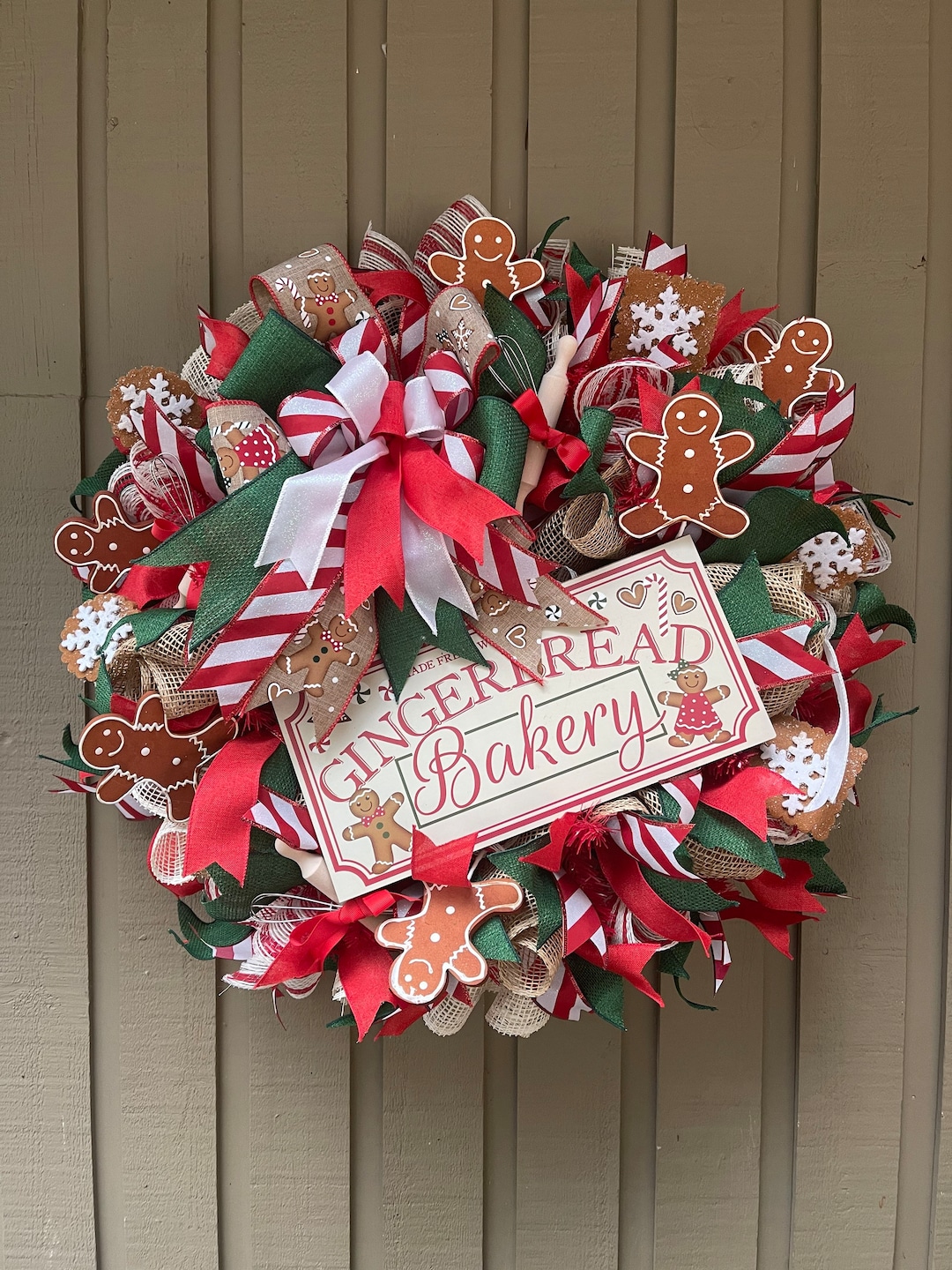 GRETEL - XL Christmas Gingerbread Wreath - Etsy