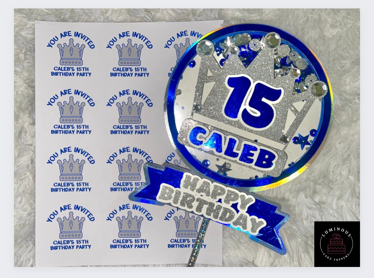 King/prince Crown Cake Topper Shaker W/ Lights FREE GIFT - Etsy