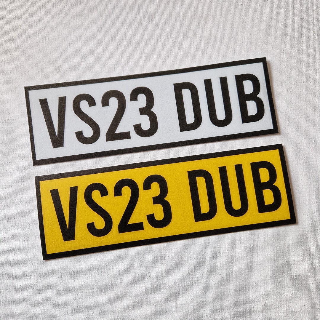 Peronalised Licence Plate Vinyl Decal - Etsy