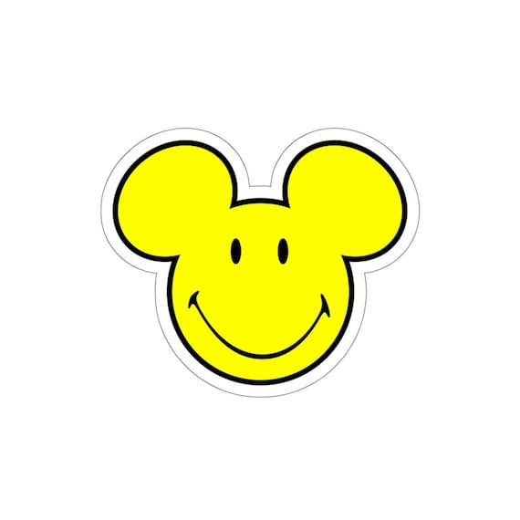 Mickey Mouse Smiley Face Sticker | Etsy