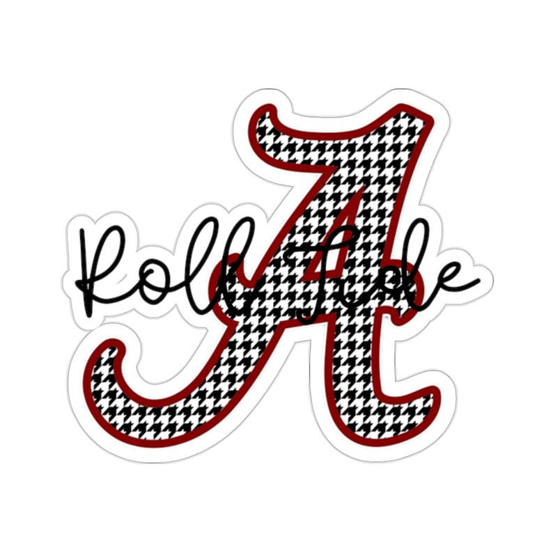Alabama Houndstooth Sticker Decal Roll Tide Black - Etsy