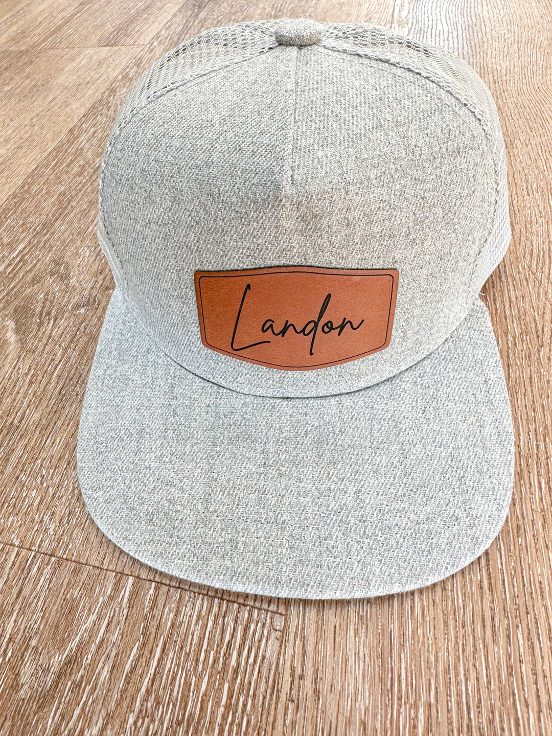 Personalized Kids Engraved Hat, Engraved Vegan Leather Patch Hat, Kid's ...